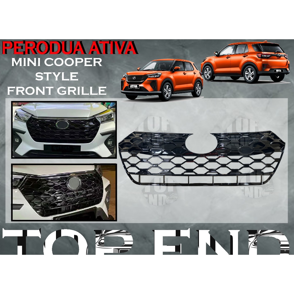 PERODUA ATIVA MINI COOPER STYLE FRONT GRILLE MATERIAL ABS WITH PAINT ...