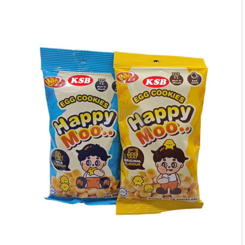 【35g】Win2 Happy Moo Egg Cookies Original Flavour/Milk Flavour | Shopee ...