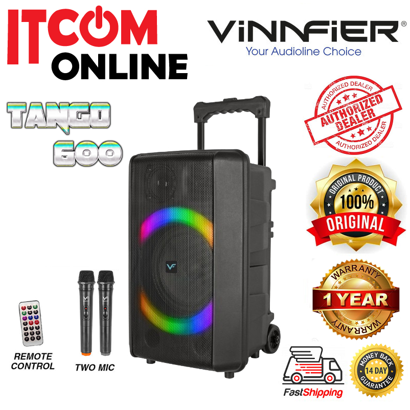 VINNFIER TANGO 600 TANGO 606WMB 700WMB PORTABLE TROLLEY WIRELESS BLUETOOTH SPEAKER (2 WIRELESS ...