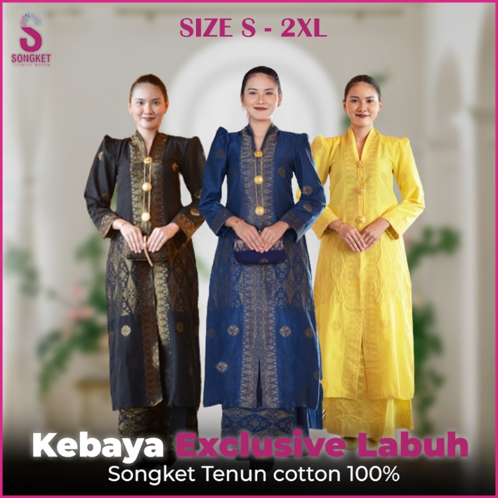 SIZE S-2XL | Kebaya Exclusive Labuh | Kebaya songket | Songket Tenun ...