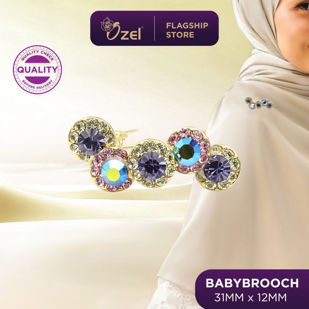 Ozel Brooch Design Ulat Bulu Size M G46007 Pin Tudung, Hijab, Baju ...
