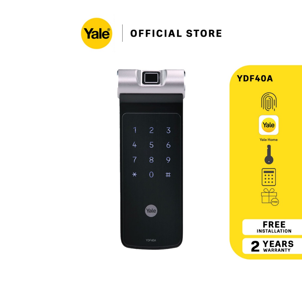 Yale YDF40A Deadbolt Smart Door Lock - Fingerprint/ PIN Code/ Bluetooth ...