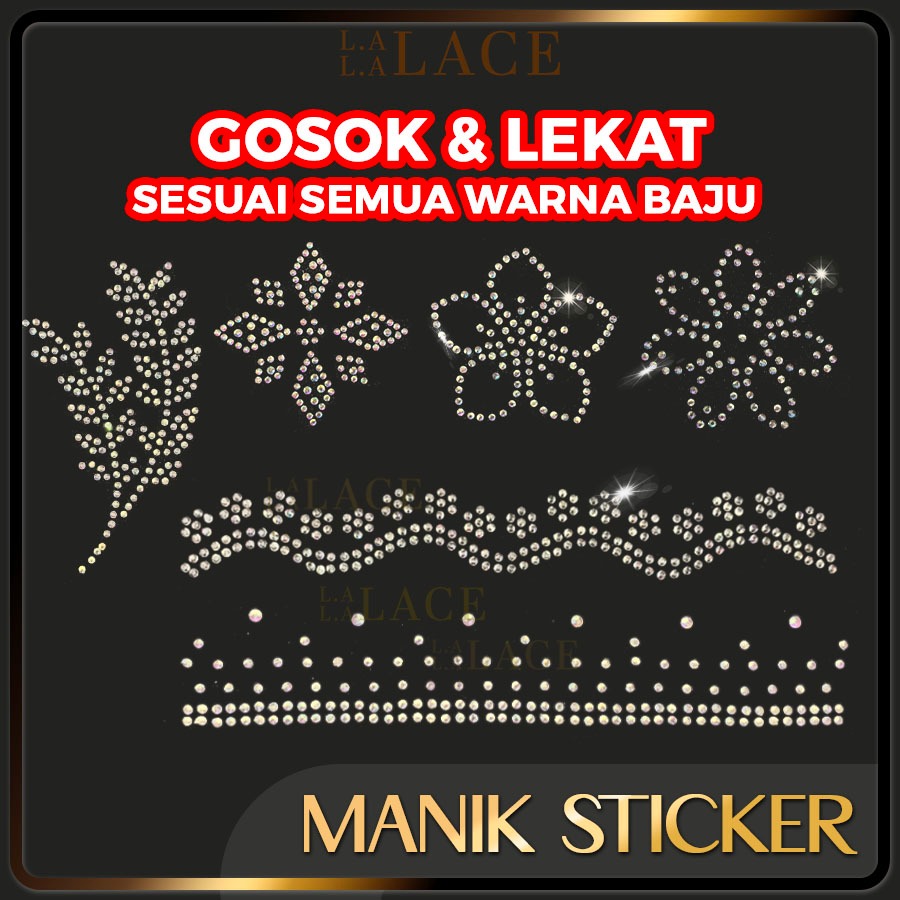 Sticker Hotfix Manik DMC [AB WHITE] Batu Manik Rhinestone Lekat untuk ...