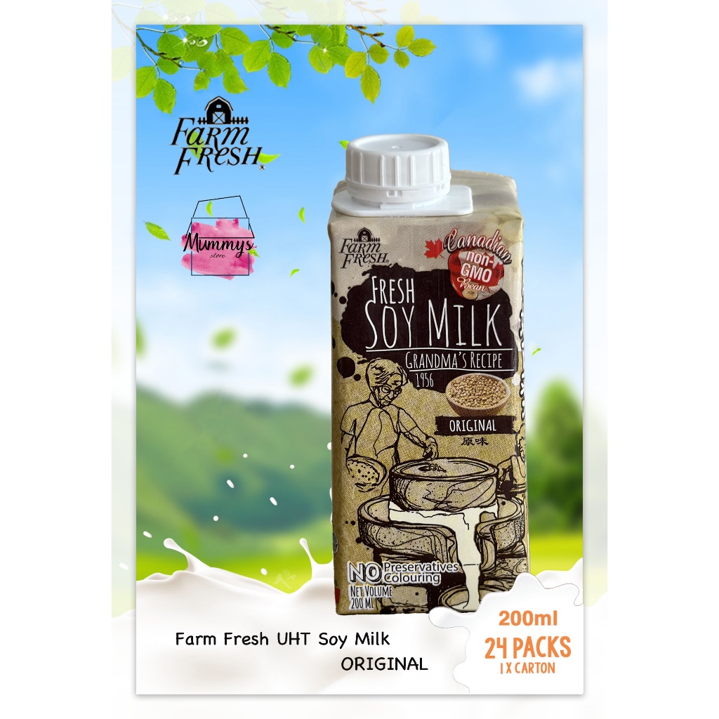 Farm Fresh UHT Soy Milk / Susu Soya Original 200ml x 24 Packs | Shopee ...