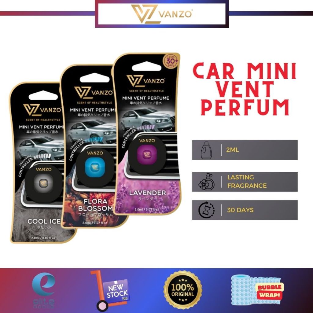 [NEW] Vanzo Car Mini Vent Perfume (2ml) - Cool Ice, Lavender, Flora ...