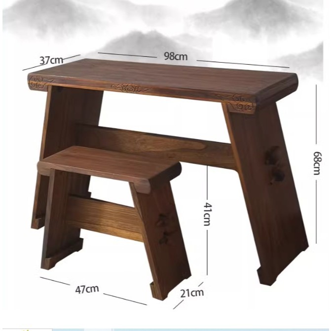 Guqin Table and Stool |Antique Guqin Table With Bench Solid Wood ...
