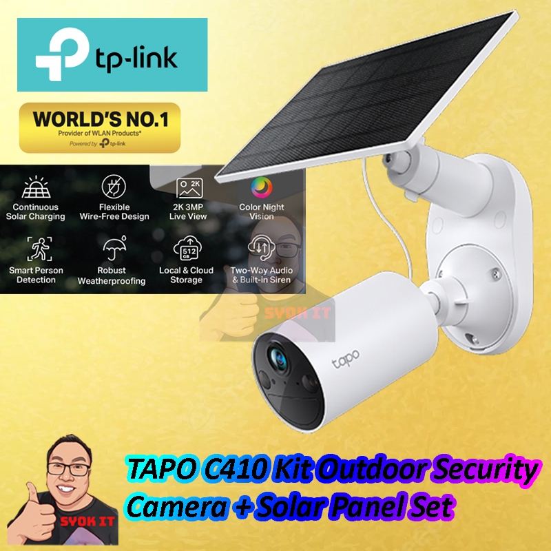 TP-Link Tapo C410 KIT Solar-Powered Smart Wire-Free Battery Security ...
