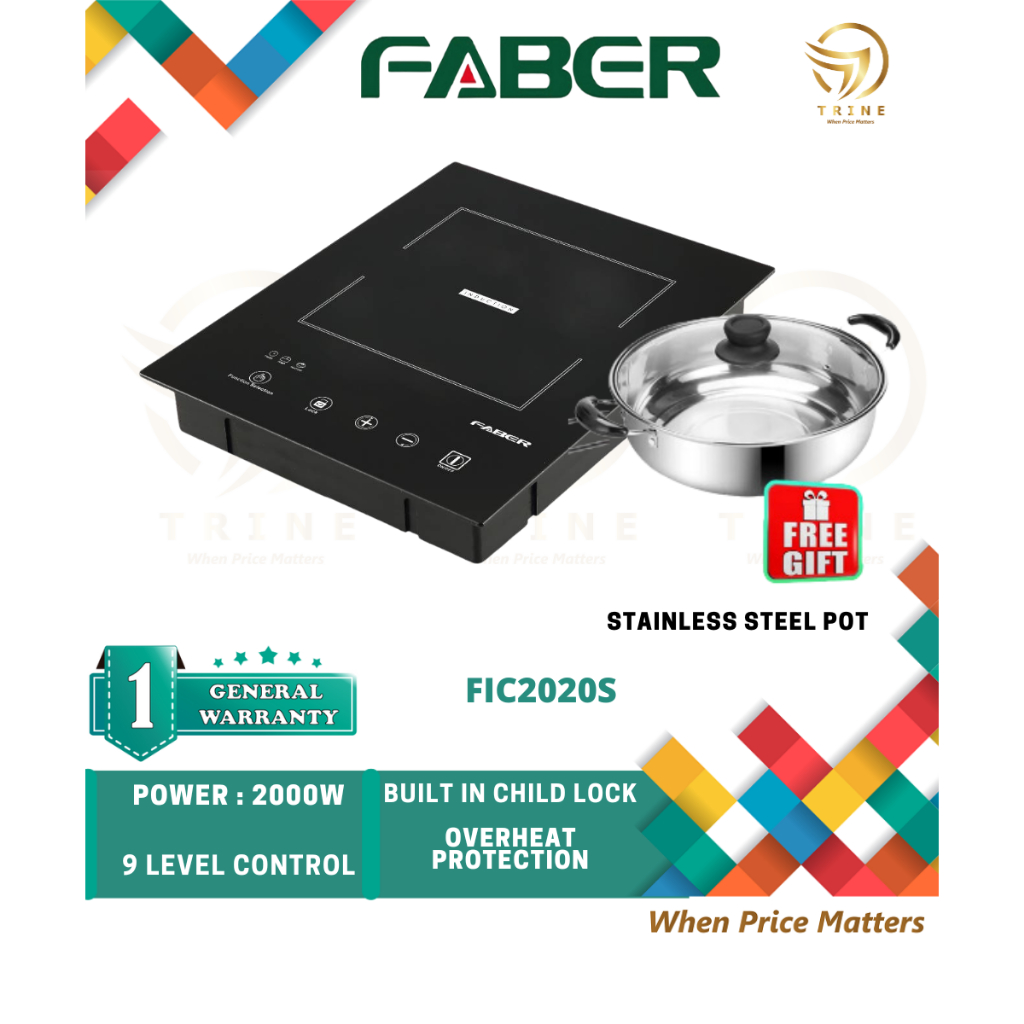 Faber Build-In Hob (2000W/37cm) Build-In Induction Cooker FIC2020S ...