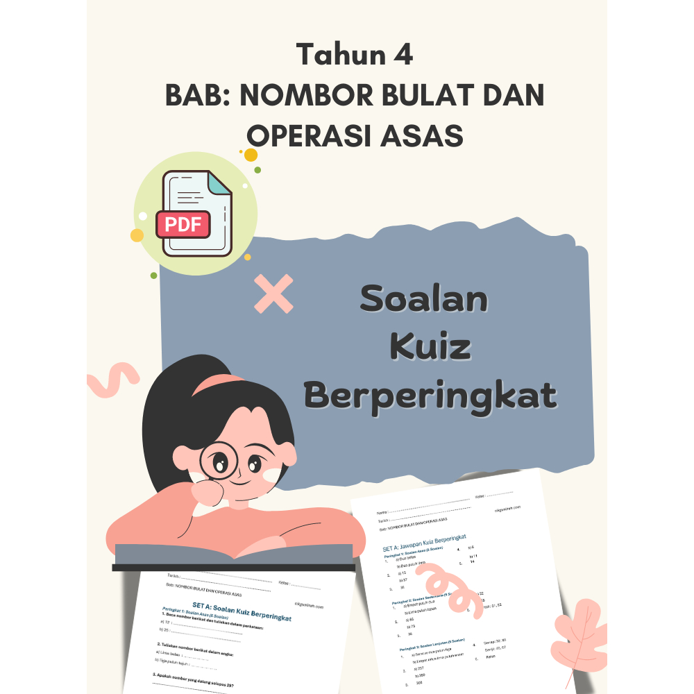 [ PDF / PRINTABLE ] Soalan Kuiz Berperingkat Matematik Tahun 4 - Nombor ...