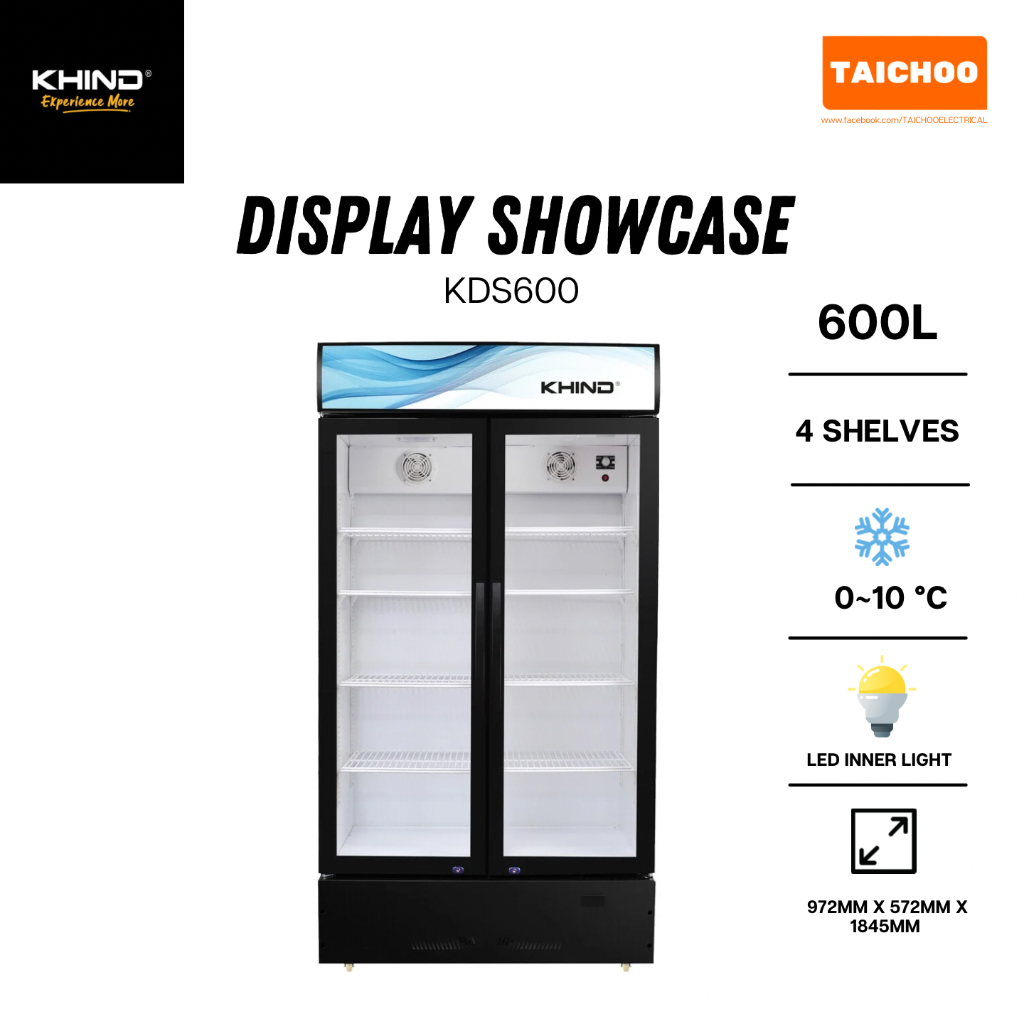 Khind 2 Door Display Chiller/Showcase 600L KDS600 | Shopee Malaysia