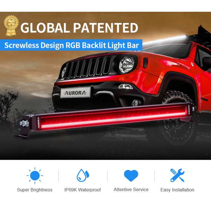 AURORA RGB Screwless Single Row 40 inch Light Bar offroad overland ...