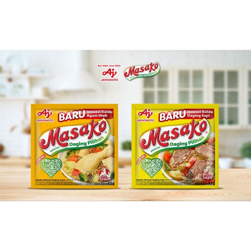 Masako bumbu perencah kaldu sapi dan ayam 1 renteng isi 12'sachet ...