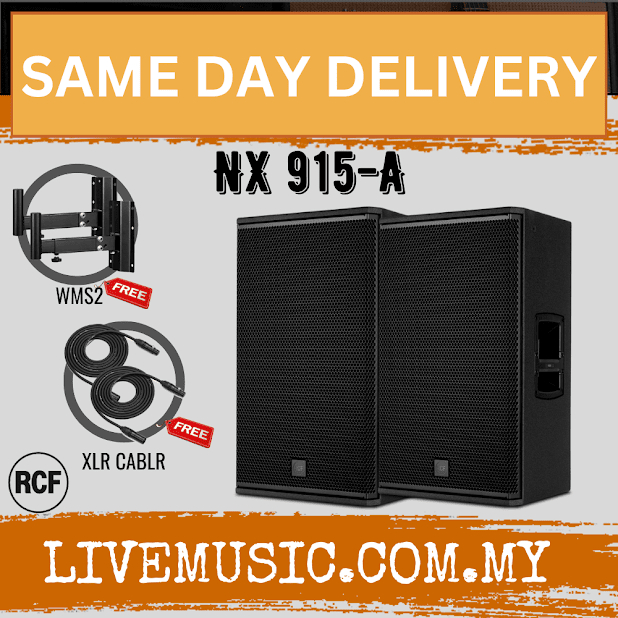 RCF NX 915-A Two-Way 15" 2100W Powered PA Speaker With Speaker Stand ...