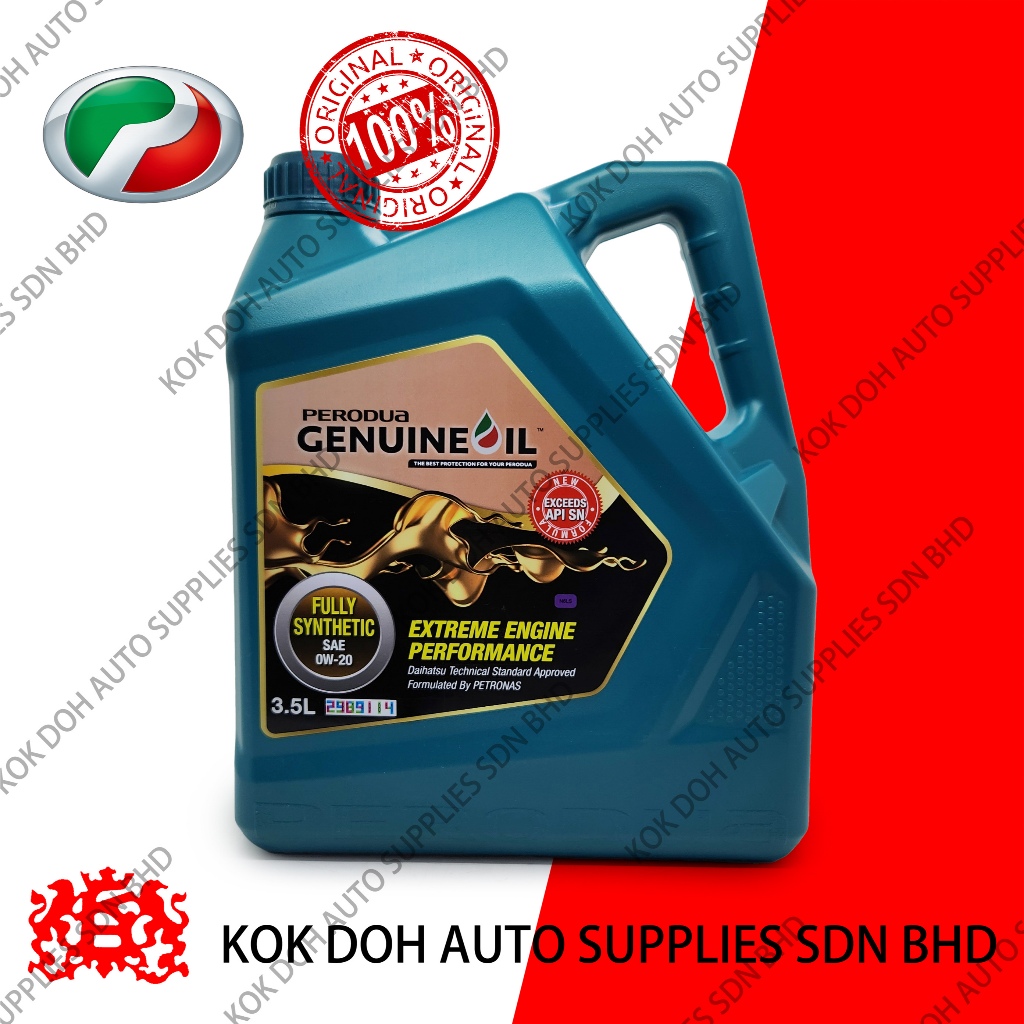 Minyak Enjin Sintetik Penuh/ Full Synthetic Engine Oil PERODUA SAE 0W ...