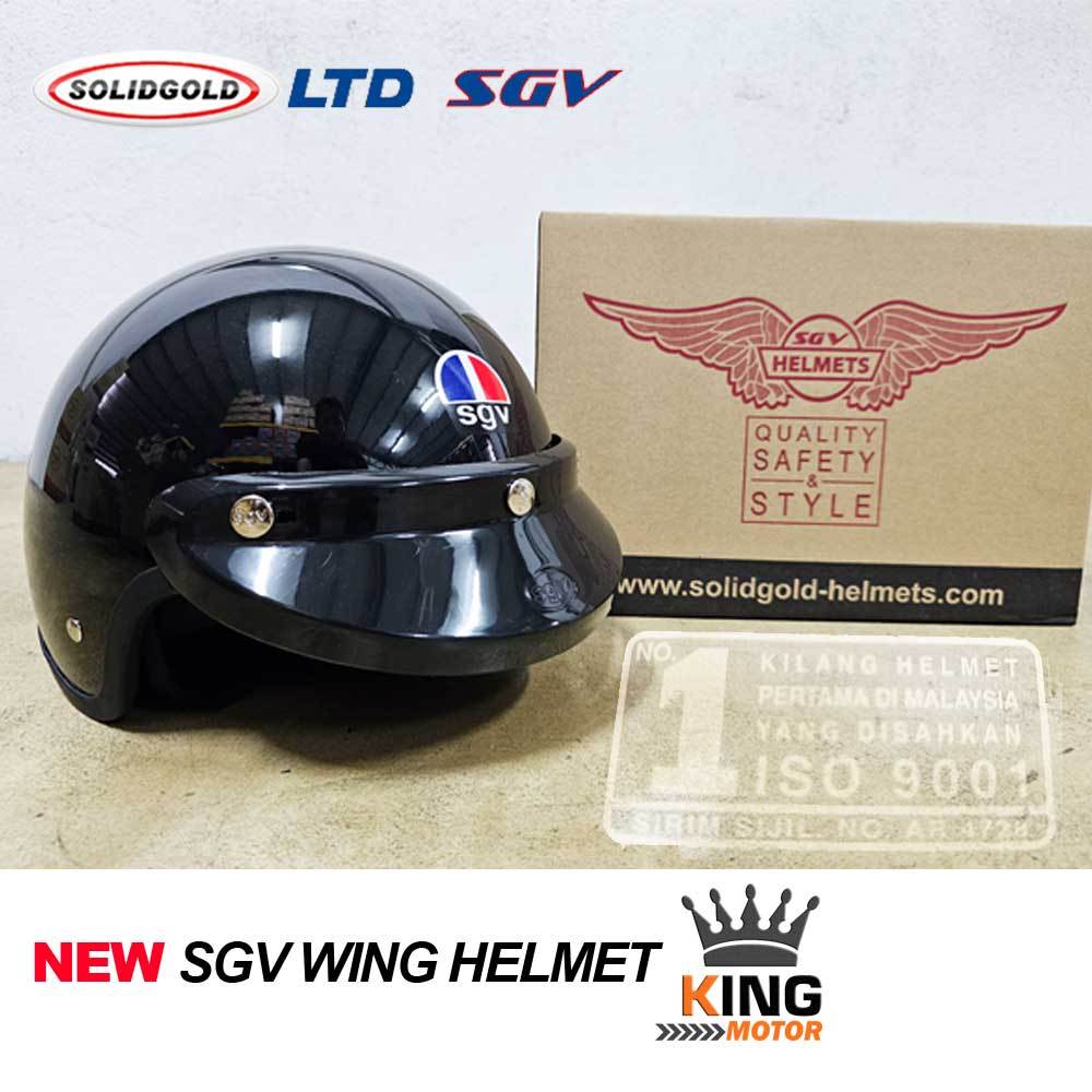 [SIRIM APPROVED] NEW SGV WING HELMET-BLACK | Shopee Malaysia
