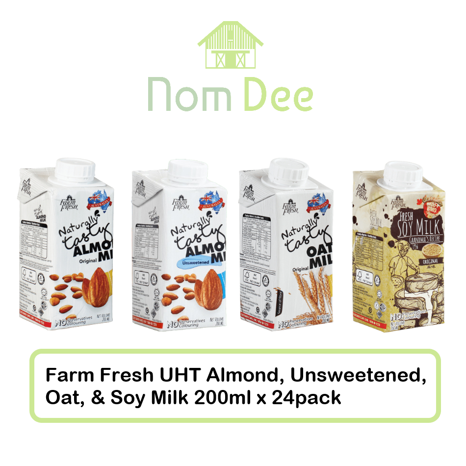 Farm Fresh UHT - Almond/Unsweetened/Oat/Soy Milk (200ml x 24 Packs ...