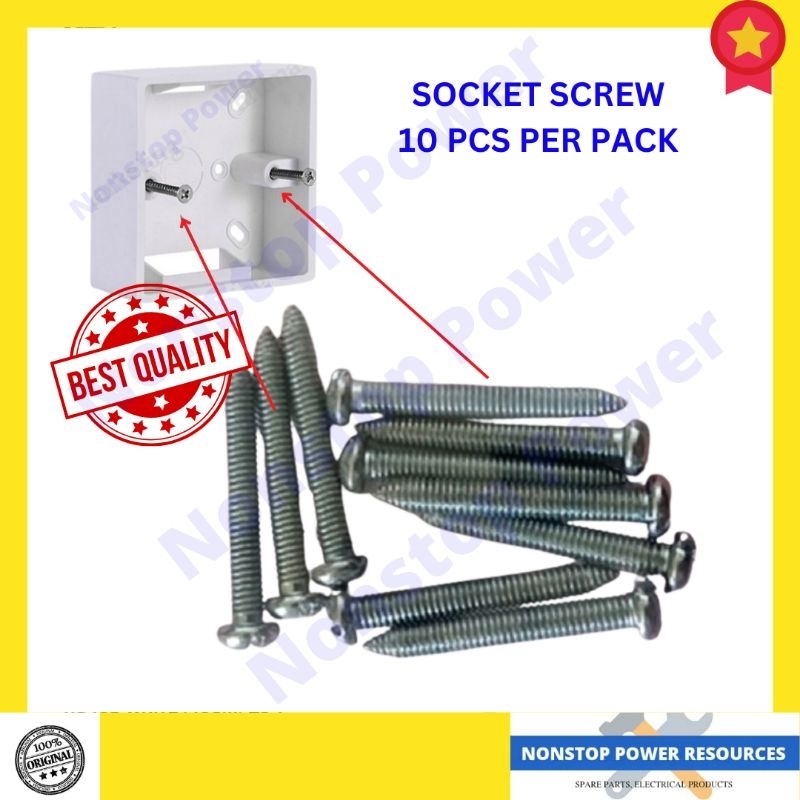 (10 PCS) Switch Socket Thread Screw 25mm Nut Box Switches Screw Skru ...