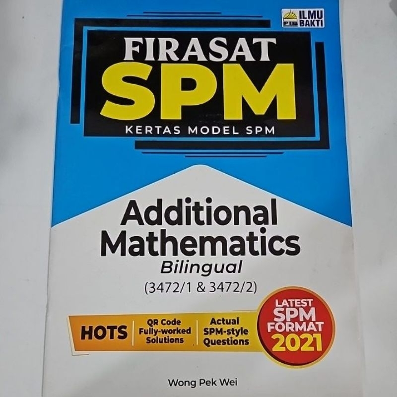 Kertas Model SPM Firasat SPM Matematik Tambahan/Additional Mathematics ...