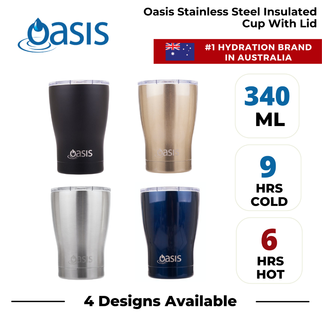 Oasis Stainless Steel Double Wall Insulated Travel Cup 340ML | Shopee ...