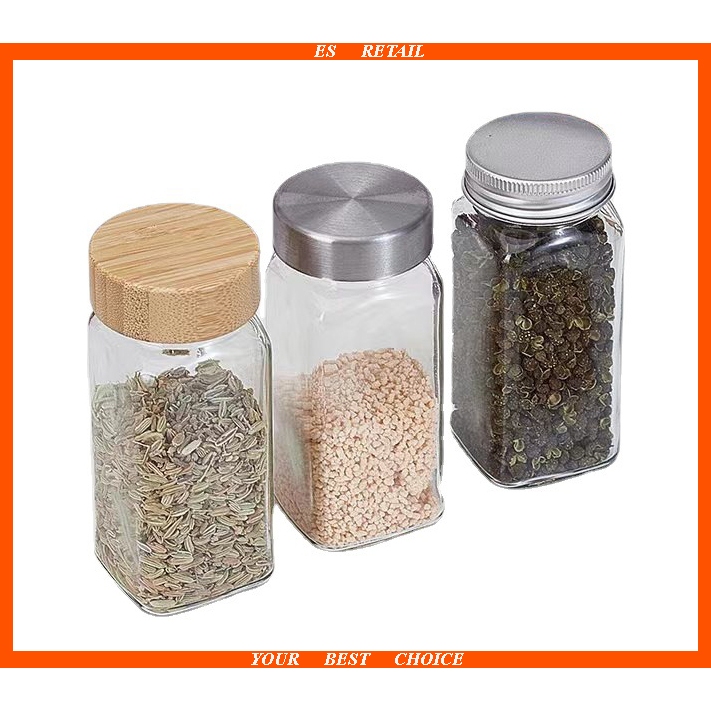 Seasoning bottle Wood lid condiment bottle Spice bottle Botol perasa ...