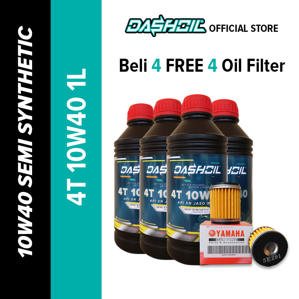 DashOil 4T 10w40 1L Semi Synthetic SN Motorcycle Engine Oil Minyak ...