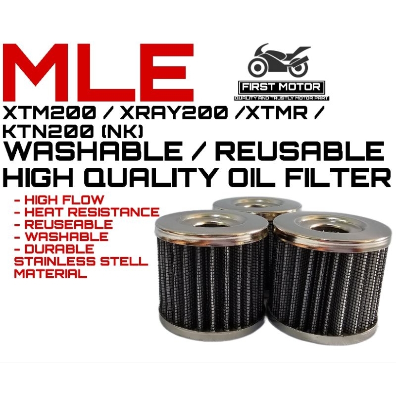 REUSABLE OIL FILTER MLE XTM200 / XRAY200/XTMR / KTN200 (NK) | Shopee ...