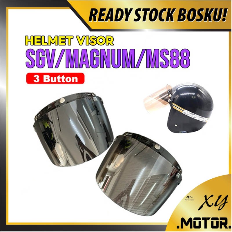VISOR 3 BUTTON MHR ABS VISOR MS88 SGV MAGNUM HELMET TINTED | Shopee ...