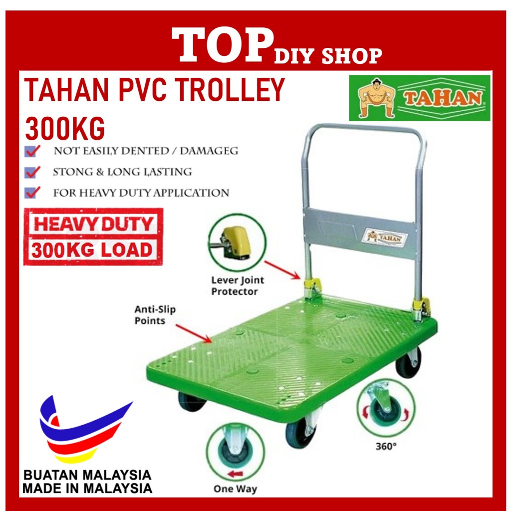 ORIGINAL TAHAN 300KG PVC Trolley Foldable Trolley Heavy Duty Hand Truck ...