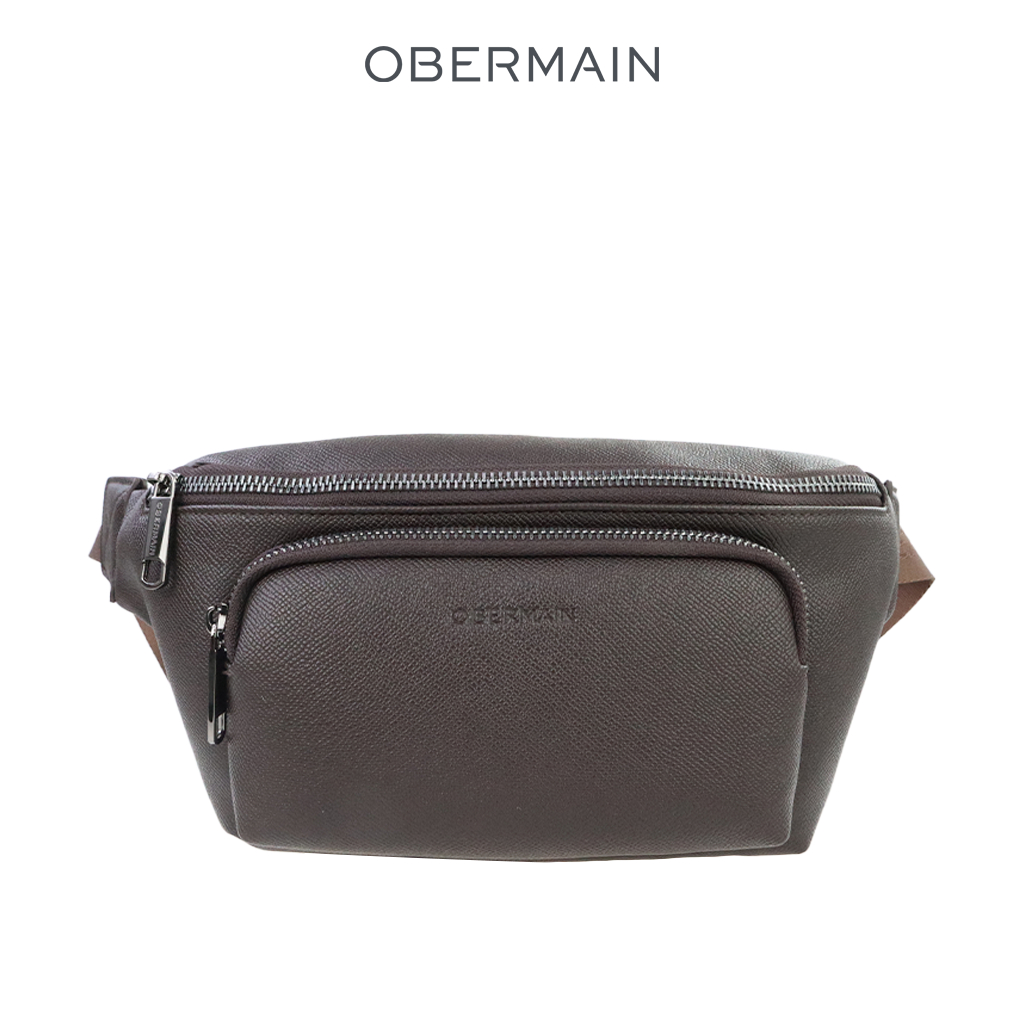 OBERMAIN Synthetic Leather Waist Bag OBY463P1 Brown | Shopee Malaysia