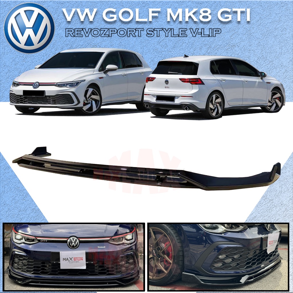 VOLKSWAGEN GOLF MK8 GTI R LINE REVOZPORT FRONT LIP BUMPER SKIRT LIP VW ...
