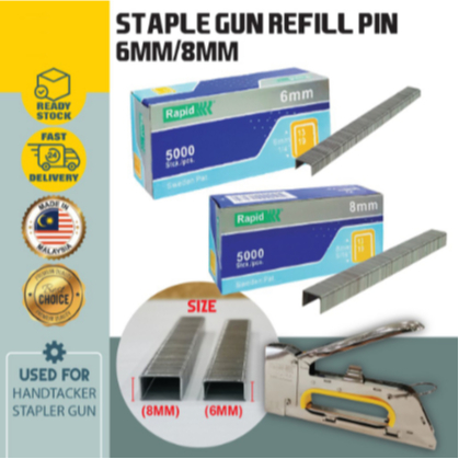 [READY STOCK] Staple Gun Refill 6MM/8MM Rapid Heavy Duty Stapler Gun ...