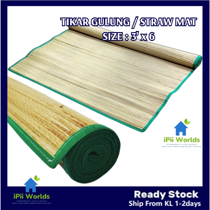 iPii Tikar Gulung Tradisional Tikar Daun Tikar Rumput STRAW MAT 3X6 ...