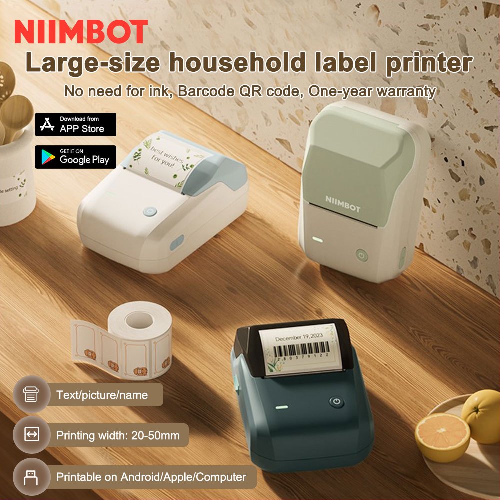 NIIMBOT B1 Label Printer Portable Handheld Thermal Printer Print Home ...