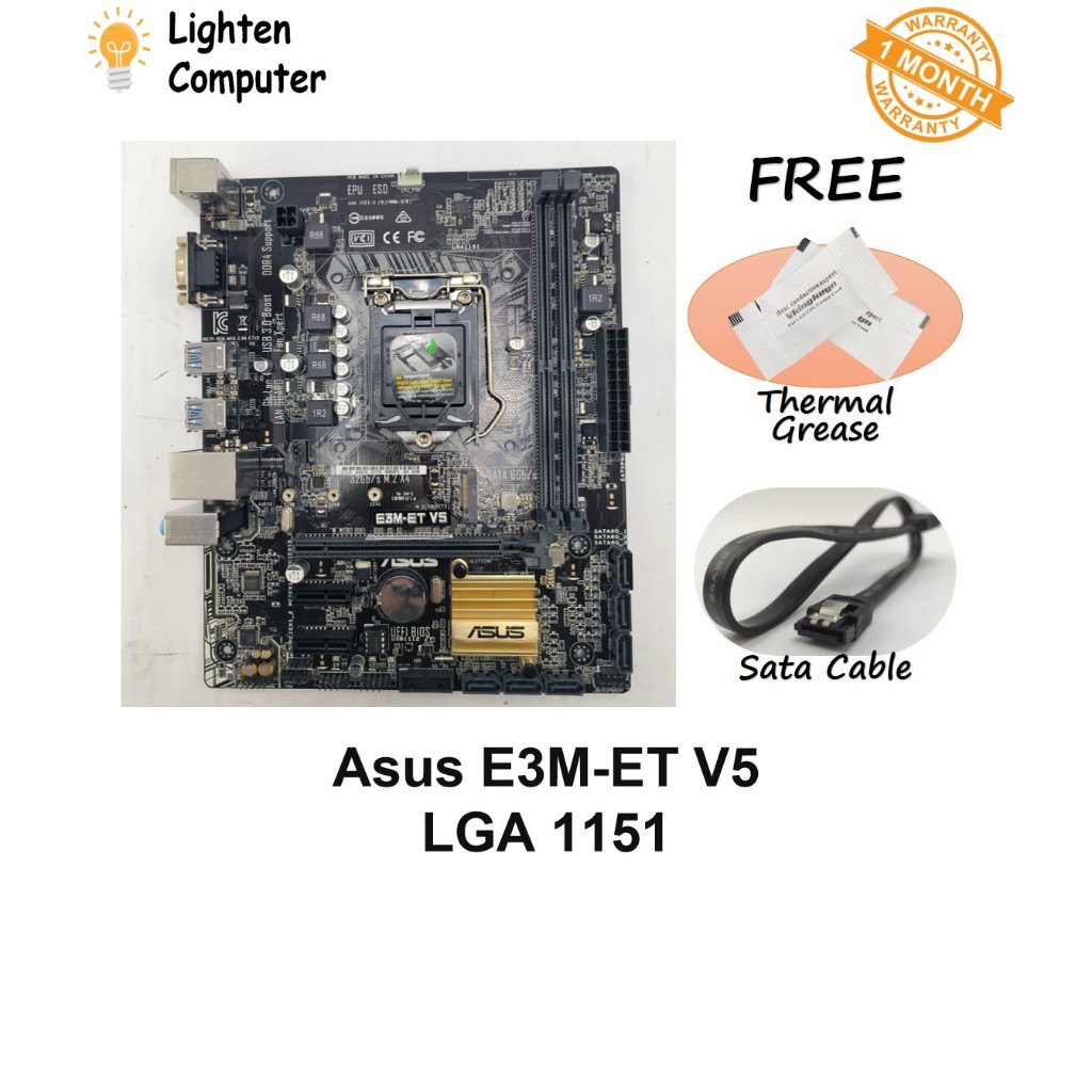 【Used】 ASUS E3M-ET-V5 Motherboard | C232 | LGA 1151 | 6th 7th Gen Intel ...