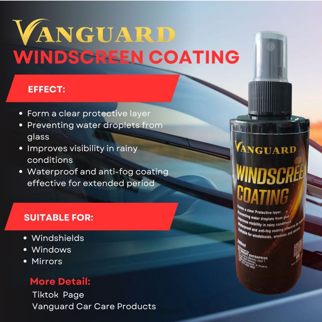 Vanguard Glass Coating Car Windscreen coating Anti Rain Windscreen ...