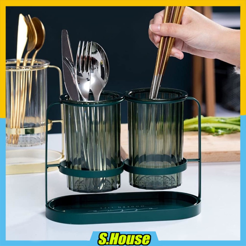 Chopstick Cutlery Storage Rack Drainer Holder Modern Kitchen Penyepit ...