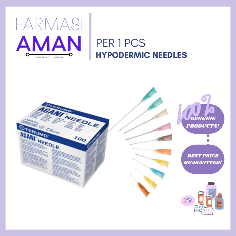 Terumo Agani Needle 1pcs (18g / 21g / 22g / 23g / 24g / 25g x 5/8" / 25g x 1" / 26g / 27g ...