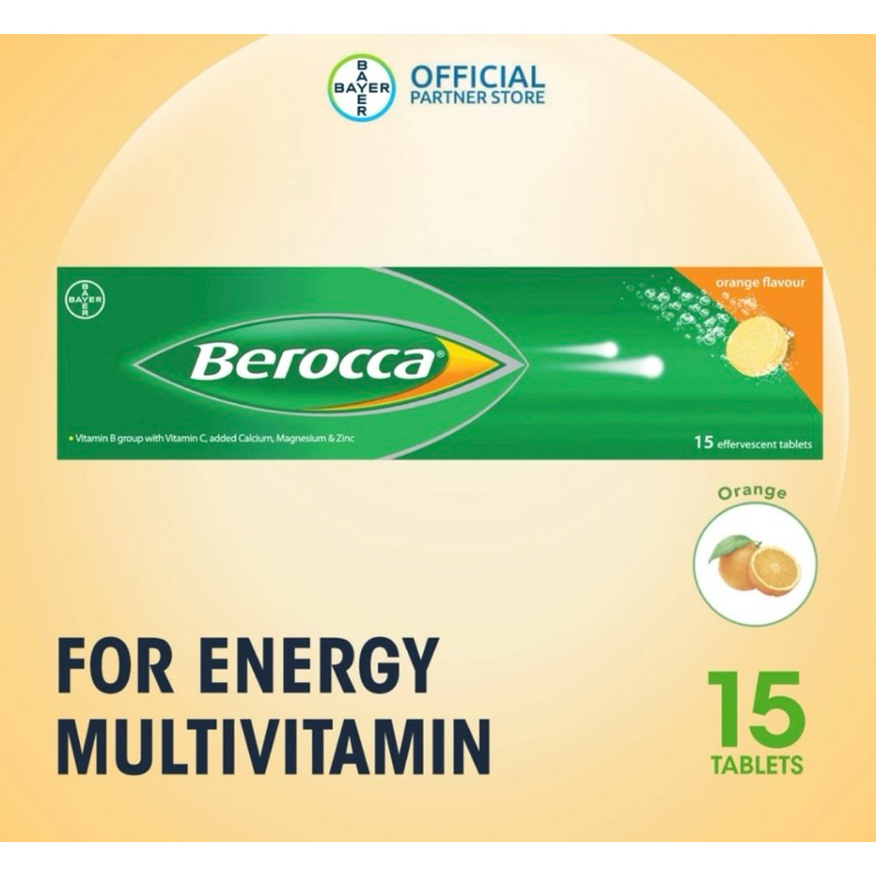 Berocca Effervescent Tablets Mango (15's) and 45"s box Multivitamin | Shopee Malaysia