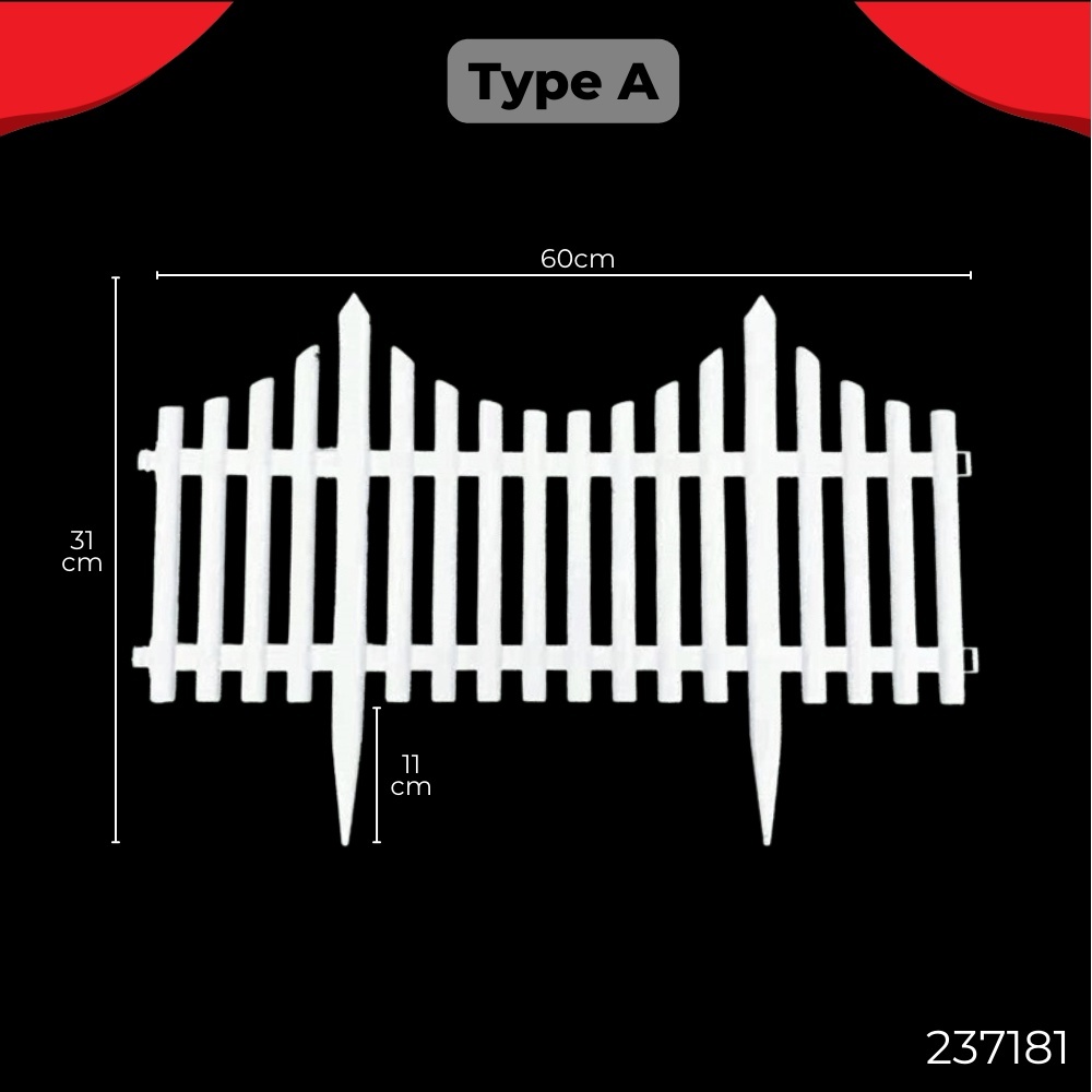 SUPERSAVE Garden Fence Decoration Outdoor Pagar Hiasan Taman PVC ...