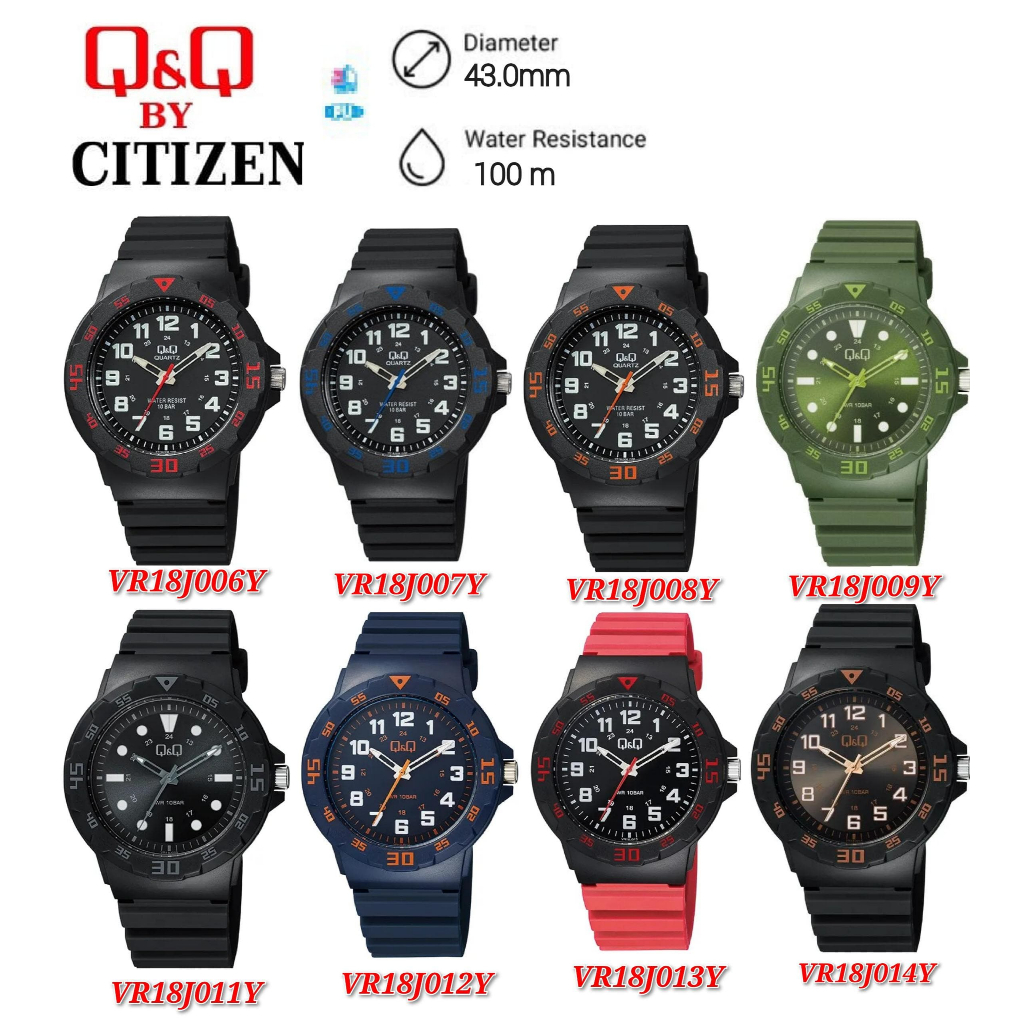 Q&Q Japan by Citizen Men's Analogue Rubber Watch VR18 | Shopee Malaysia
