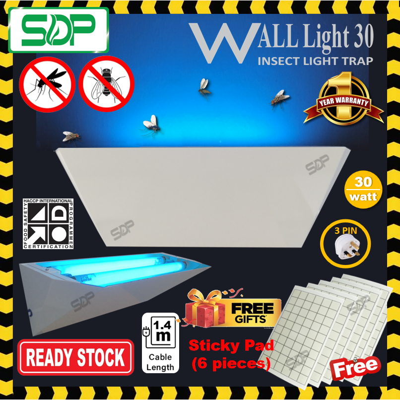 WALL Light 30 Insect Fly Trap [2 YEARS WARRANTY] / Sticky UV Light Trap ...
