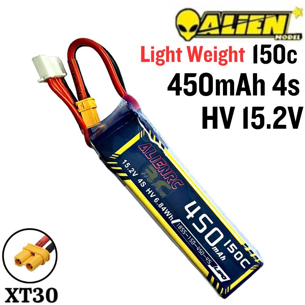 Alienmodel 4S HV 15.2V 450mAh 150C Lipo Battery with XT30 Plug AL450 ...