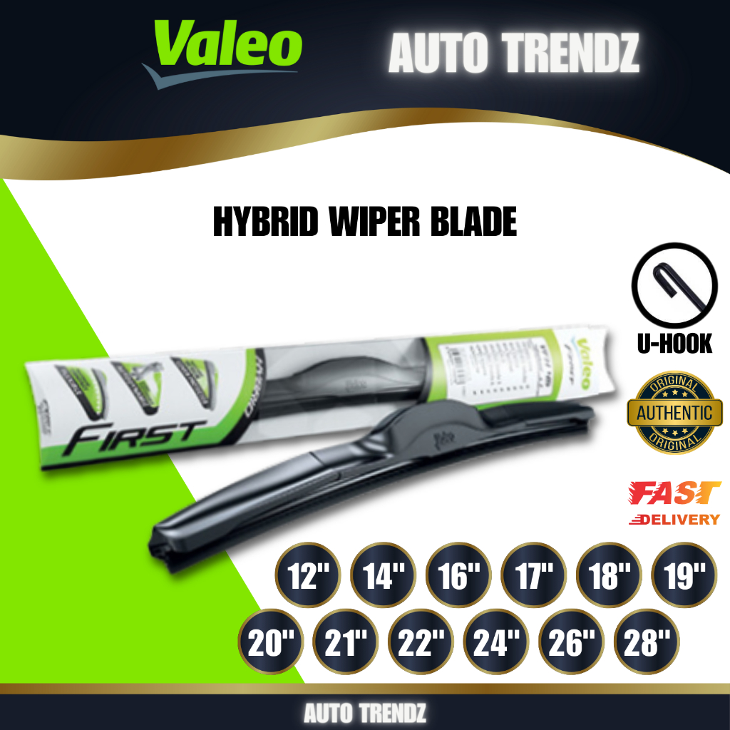 VALEO FIRST Hybrid Wiper Blade | 1 PC | 14" 16" 17" 18" 19" 20" 21" 22 ...
