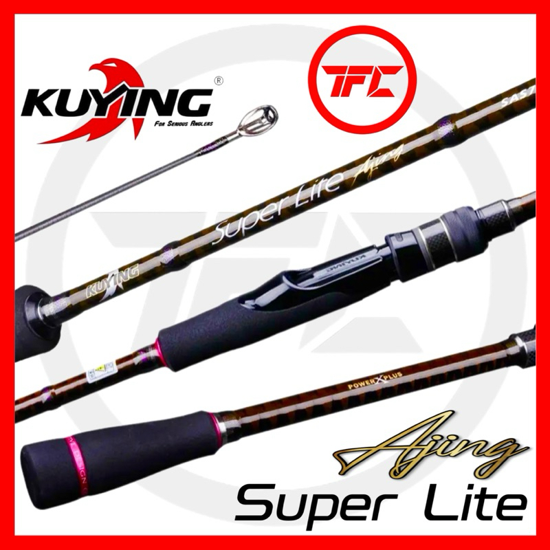 KUYING Super lite Ajing Baitcasting & Spinning Rod Joran Pancing Super Lite Baitcast BC ...