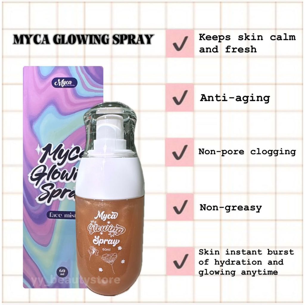 MYCA GLOWING SPRAY | MAKEUP SETTING SPRAY 60ML READY STOCK | Shopee Malaysia