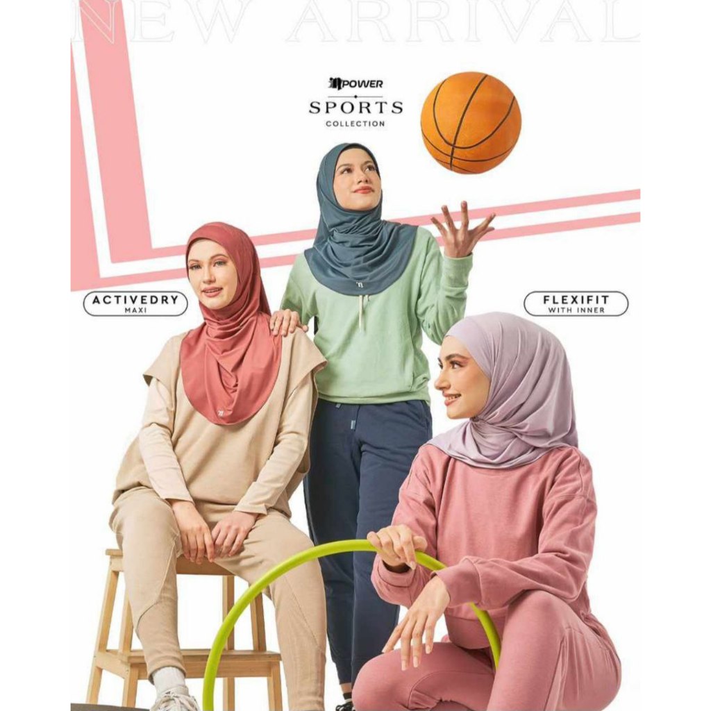 NAELOFAR SPORTS HIJAB NPOWER ACTIVEDRY MAXI / FLEXIFIT WITH INNER / SPORTY BABES / ADJUSTABLE ...