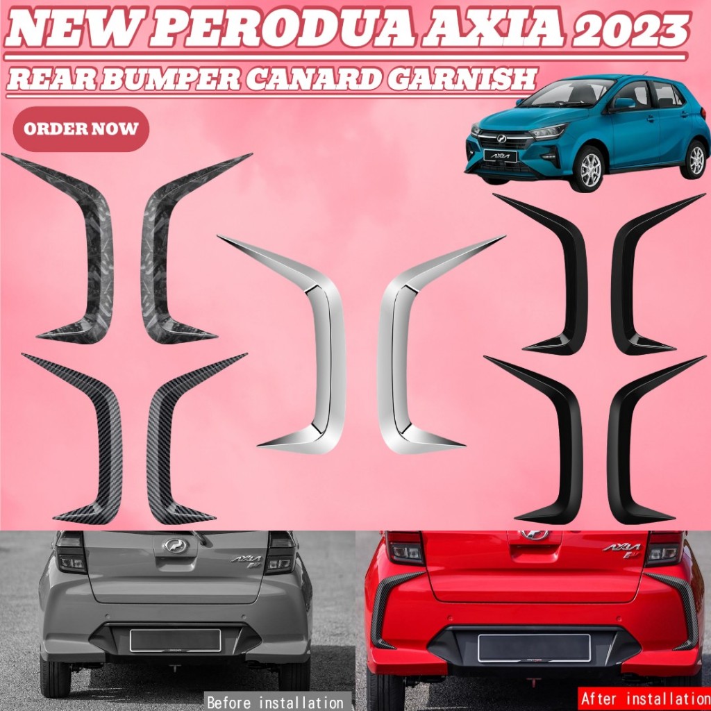 AUTOPORMAX PERODUA AXIA NEW 2023-2025 CAR REAR BUMPER CANARD GARNISH ...