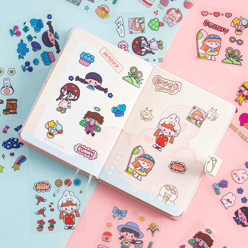 Kids Baby Cartoon Sticker Water Bottle Sticker Transparent PET Creative ...