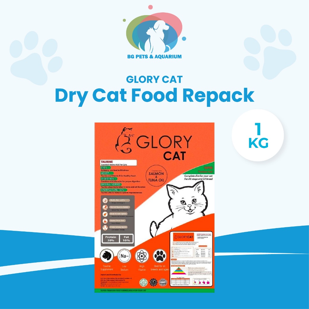 GLORY CAT Dry Cat Food Repack 1KG / Makanan Kucing | Shopee Malaysia
