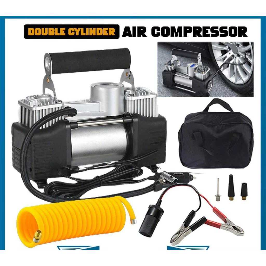 HEAVY DUTY Double Cylinder 150PSI 85L/min Portable Car Tyre Inflator ...